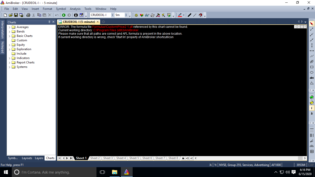 [Fixed] Getting error in amibroker instead of chart